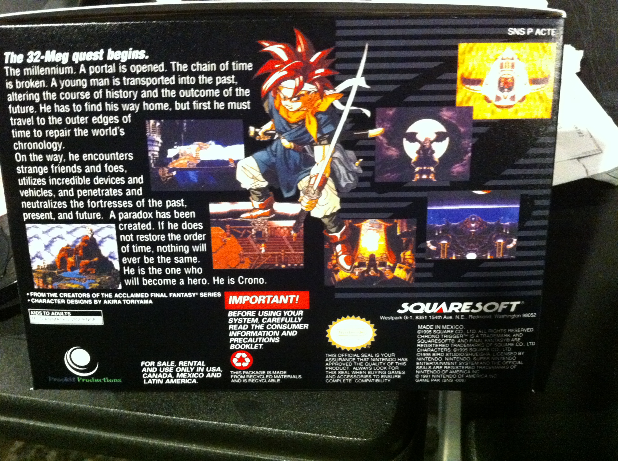 Chrono Trigger | Box My Games! Reproduction game boxes